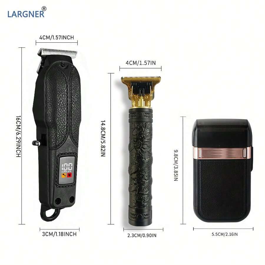 LARGNER Professional Hair Clippers For Men- Hair Cutting Kit & Zero Gap ...