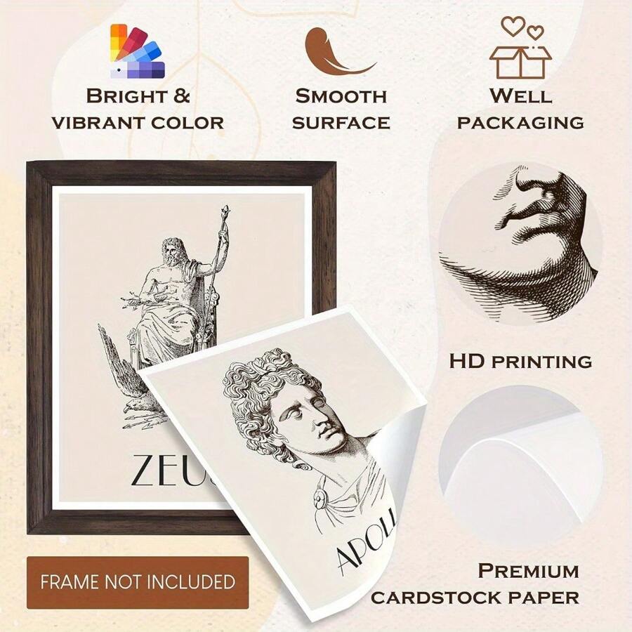 12pcs Frameless Greek Mythology Decor Greek Decor, Greek Gods Posters ...