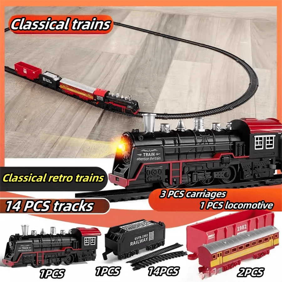 Realistic Electric Train Track Toy Set With Ancient And High-Speed ...