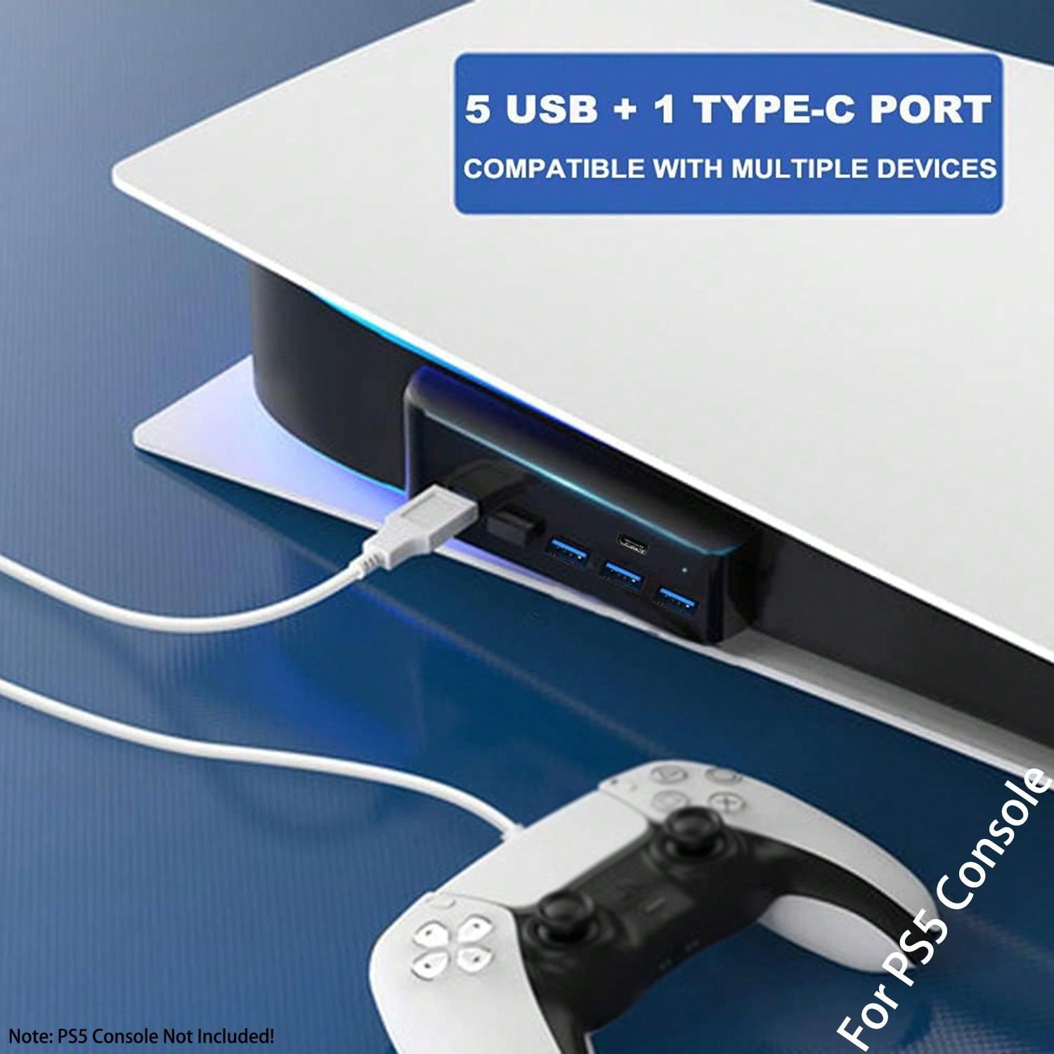 5 Port USB Hub For PS5, Megadream High-Speed Expansion Hub Charger ...