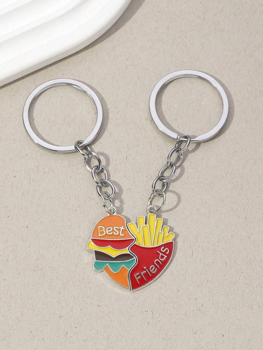 Newly Launched Pair Of Best Friend Heart Shaped Keychains - Hamburger ...