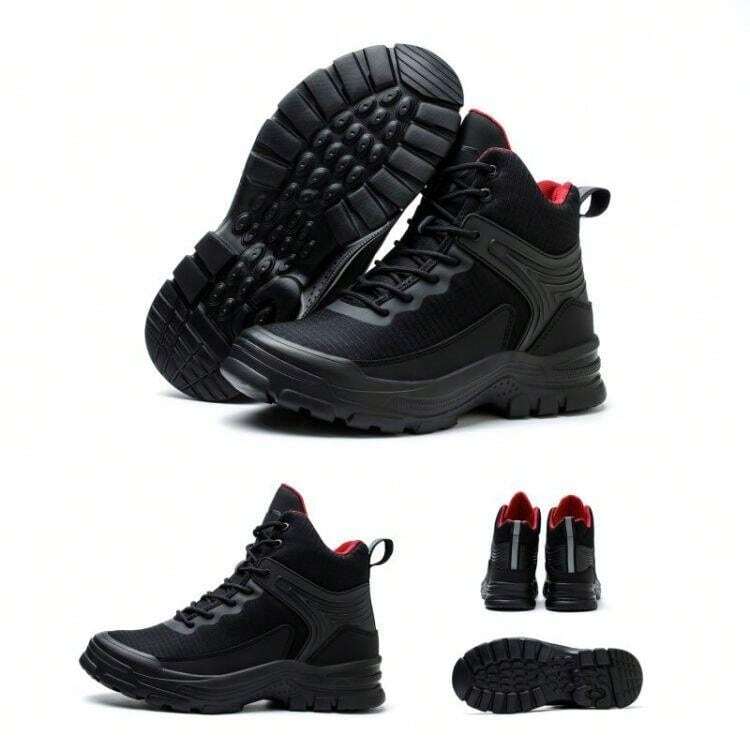 Men's High-Top Safety Shoes With Steel Toe Cap. Stab-Resistant And Anti ...