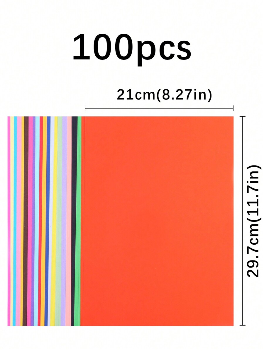 100 Sheets/Pack A4 Size Colored Paper, 20 Colors For Copiers, Printers ...