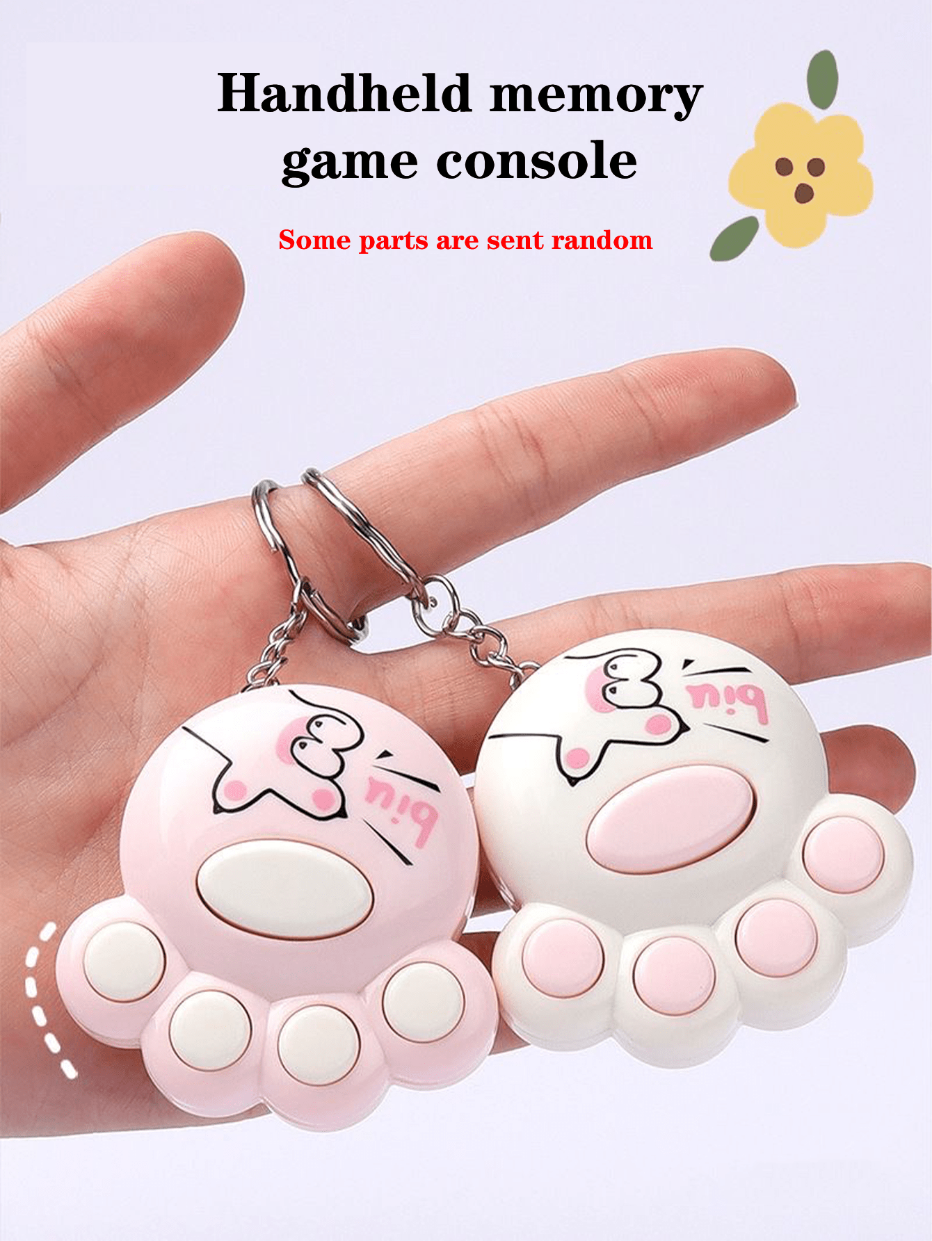 1pc Cat Paw Shaped Keychain Electronic Memory Game Machine With Pet ...