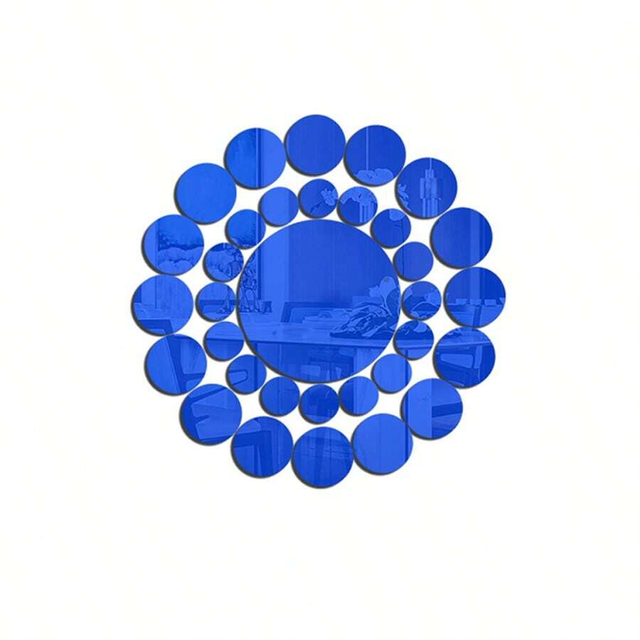 33pcs Round Acrylic Mirror Tiles, 3d Wall Mirror Stickers, Self ...