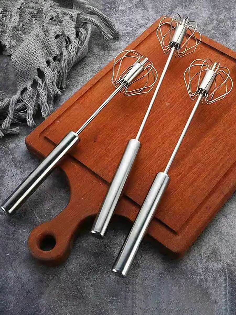 1pc Semi-Automatic Stainless Steel Egg Beater, Whisk, Hand-Powered ...