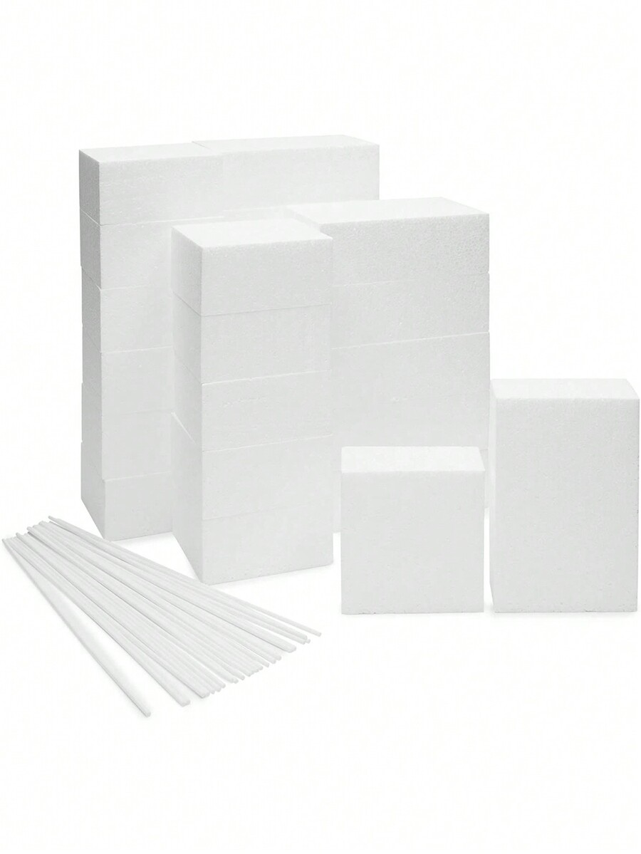 Foam Rectangle Blocks And Squares With Plastic Dowels (48 Pieces ...