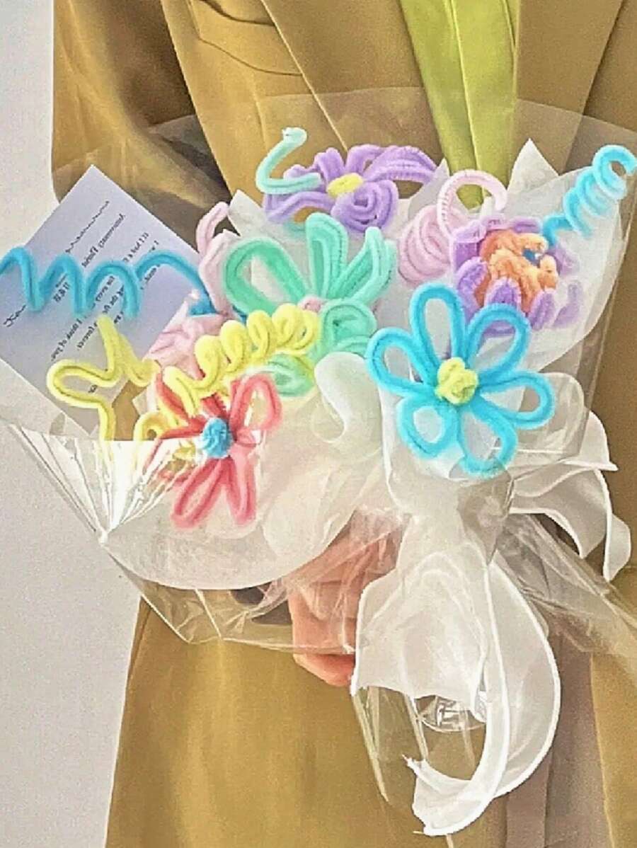 2 Sets Diy Chenille Stems Twister Flowers Bouquet Material Kit ...