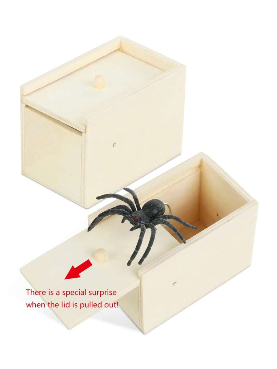 1pc-Scared Whole Man Spoofing Bugs Box Spider Box Scary Horror Small ...
