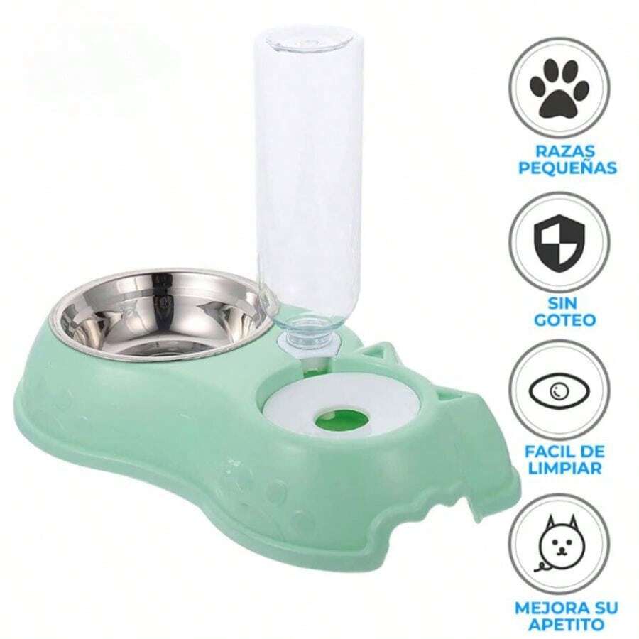 Pet Food And Water Dispenser For Small Breeds Stainless Steel Dish ...
