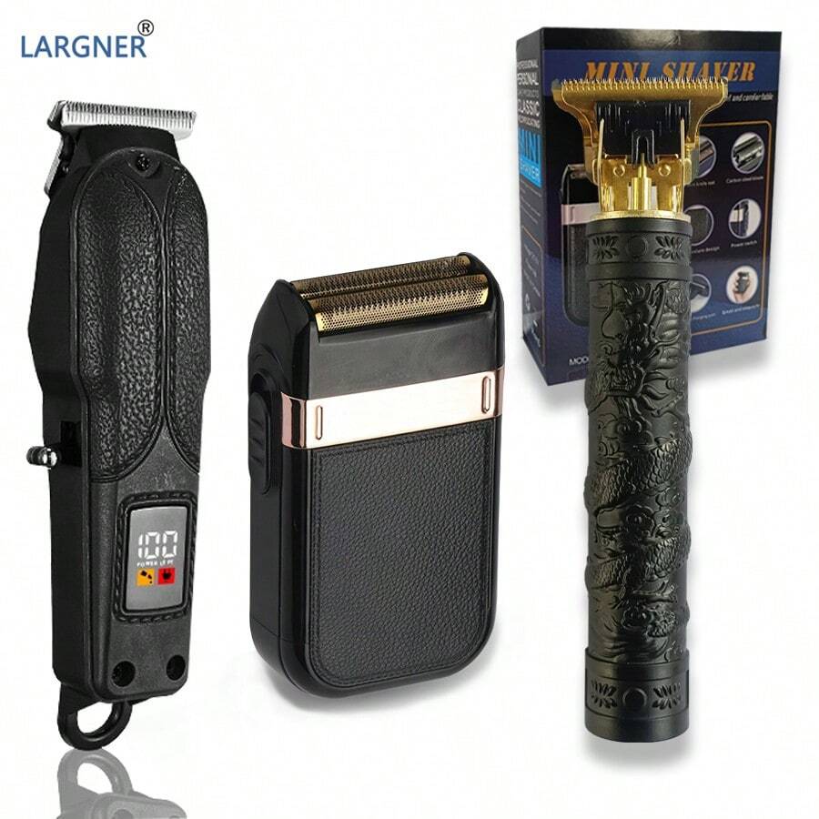 LARGNER Professional Hair Clippers For Men- Hair Cutting Kit & Zero Gap ...