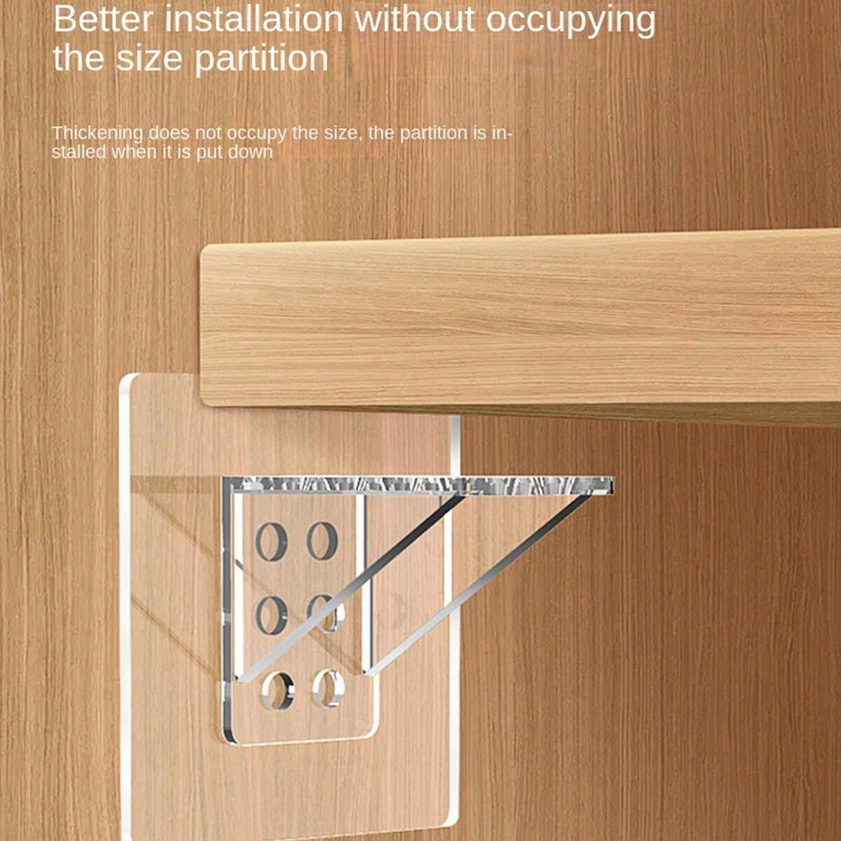 4pcs Punch Free Shelf Support Peg, Clear Self Adhesive Shelves Clips ...