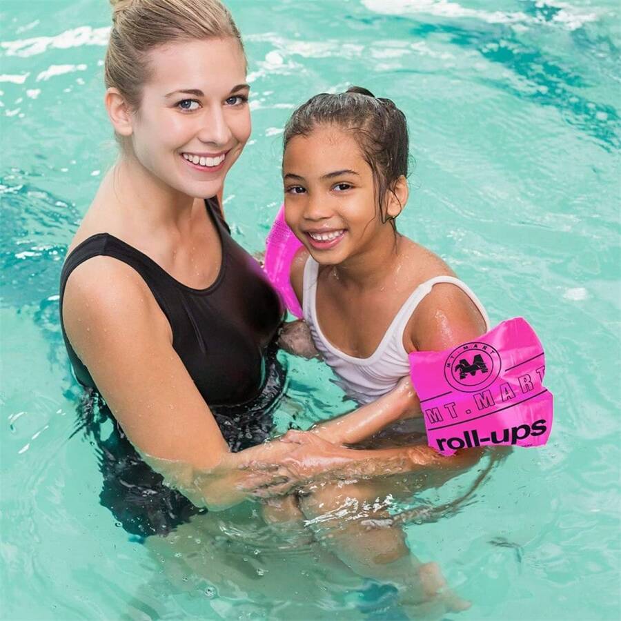 2 Pack Swim Arm Floats Roll Up Sleeves Water Wings Arm Bands Sleeves ...