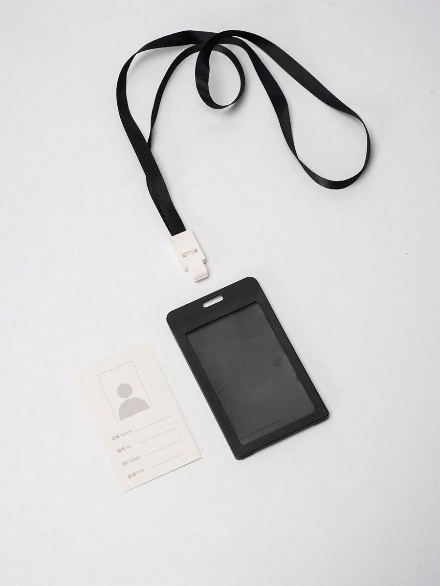 1pc Black Vertical Work ID Holder: Easily Draw Your Access Card With ...