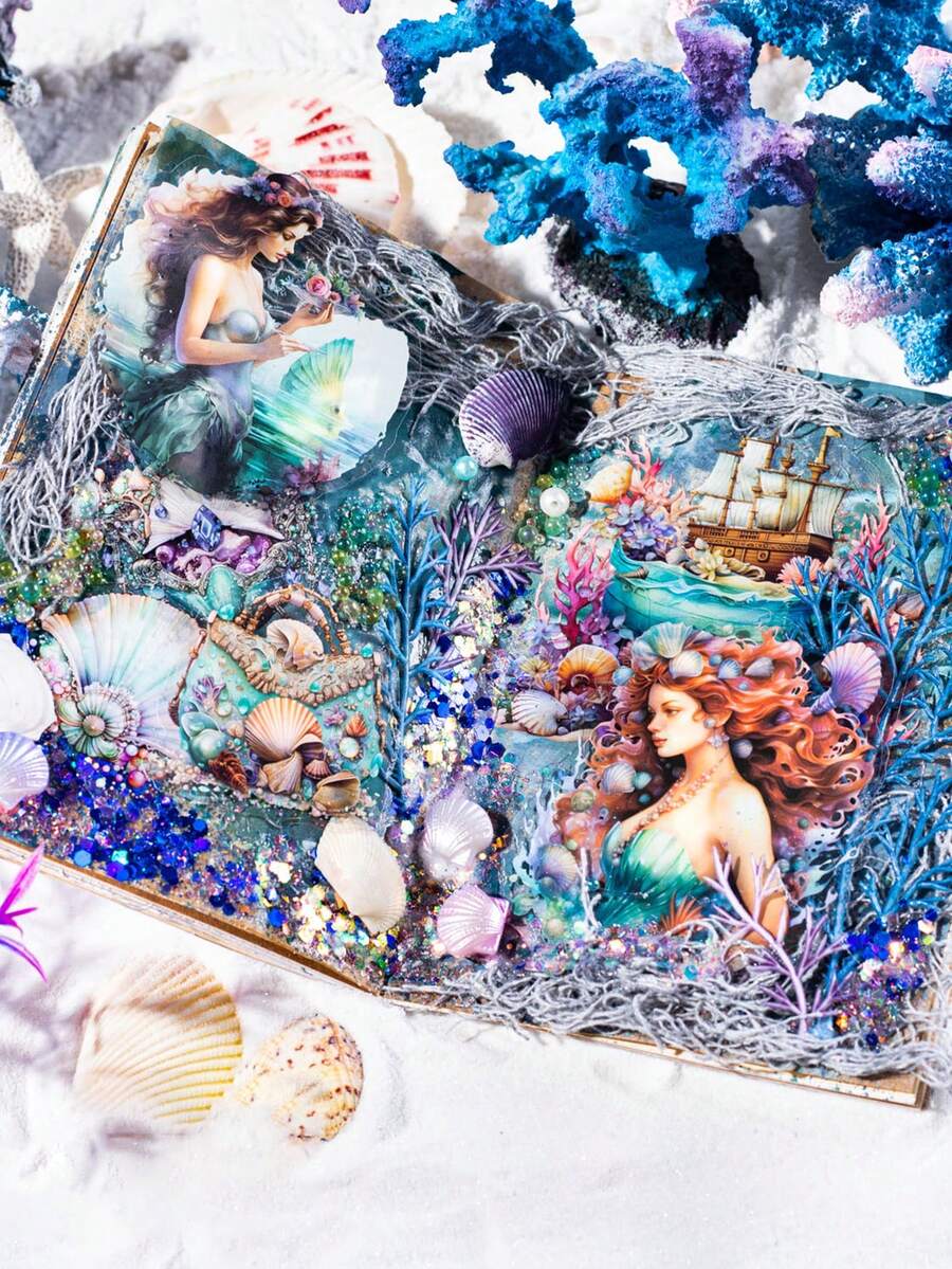 1 Pack Ocean's Series Sticker Set, Blue Sea-Themed Character Planner ...