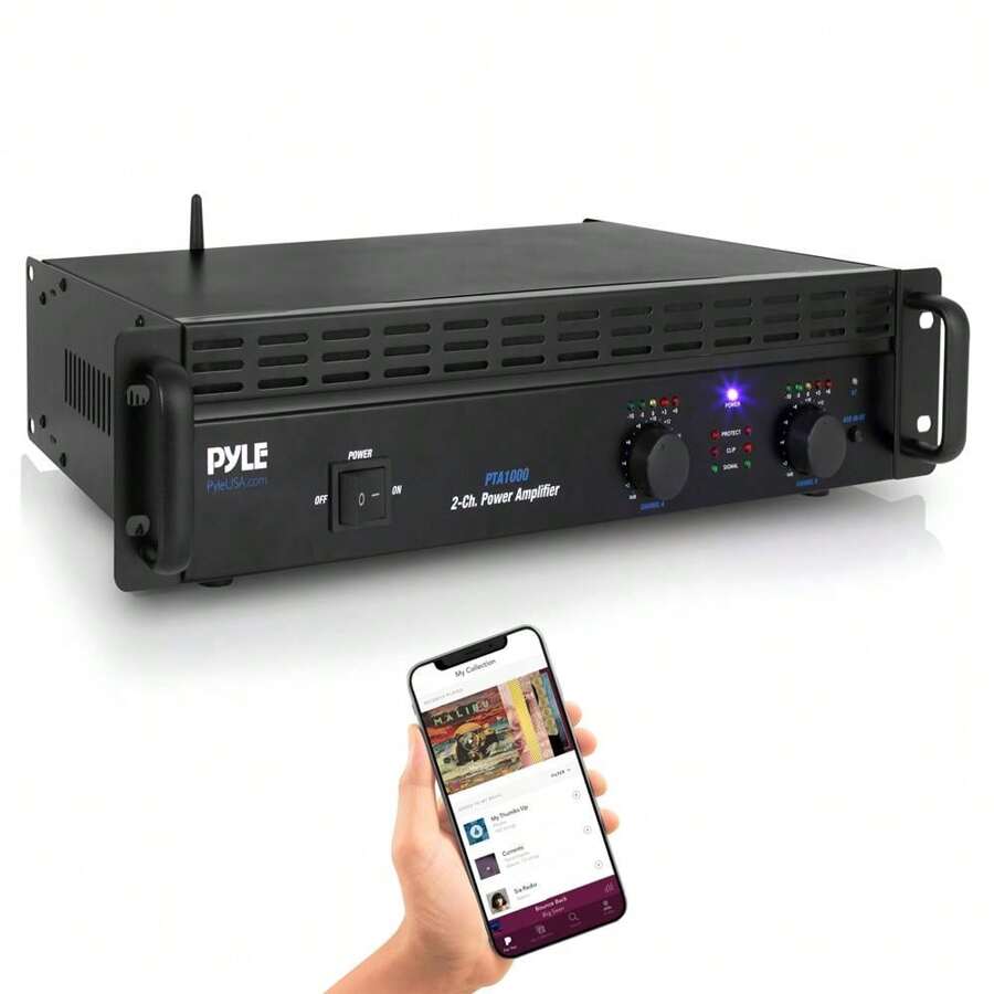 Pyle Bluetooth Pro Audio Power Amplifier - 2-Channel Professional Rack ...