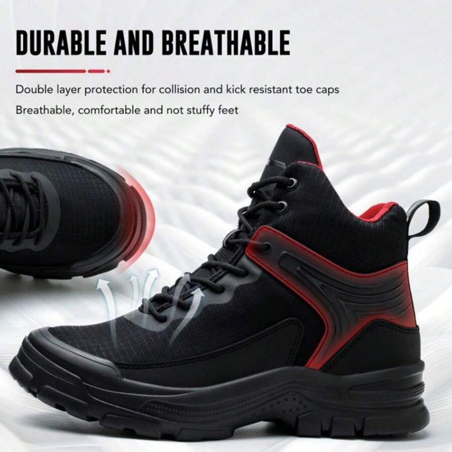 Men's Safety Shoes With Steel Toe, Anti-Smashing And Puncture-Proof ...