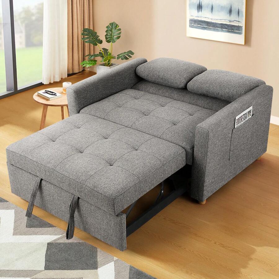 3-In-1 Pull Out Sofa Bed, Convertible Futon Sofa Bed, Daybed With ...