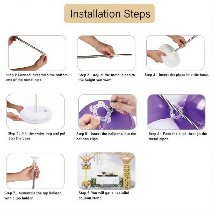 2 Sets, Balloon Stand ,Balloon Column Stand, Adjustable 7 Feet Balloon ...