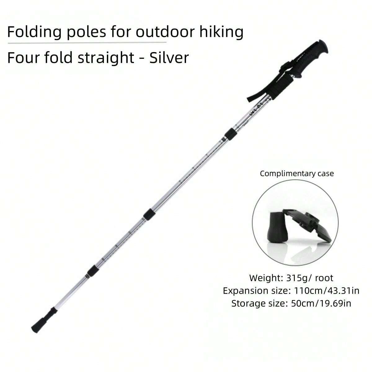 1pc White - Straight Handle Outdoor Aluminum Trekking Pole Crutch ...