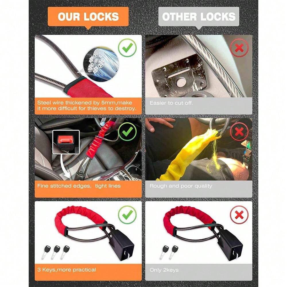 Wheel Lock Seat Belt Lock Anti-Theft Device Steering Wheel Locks For ...