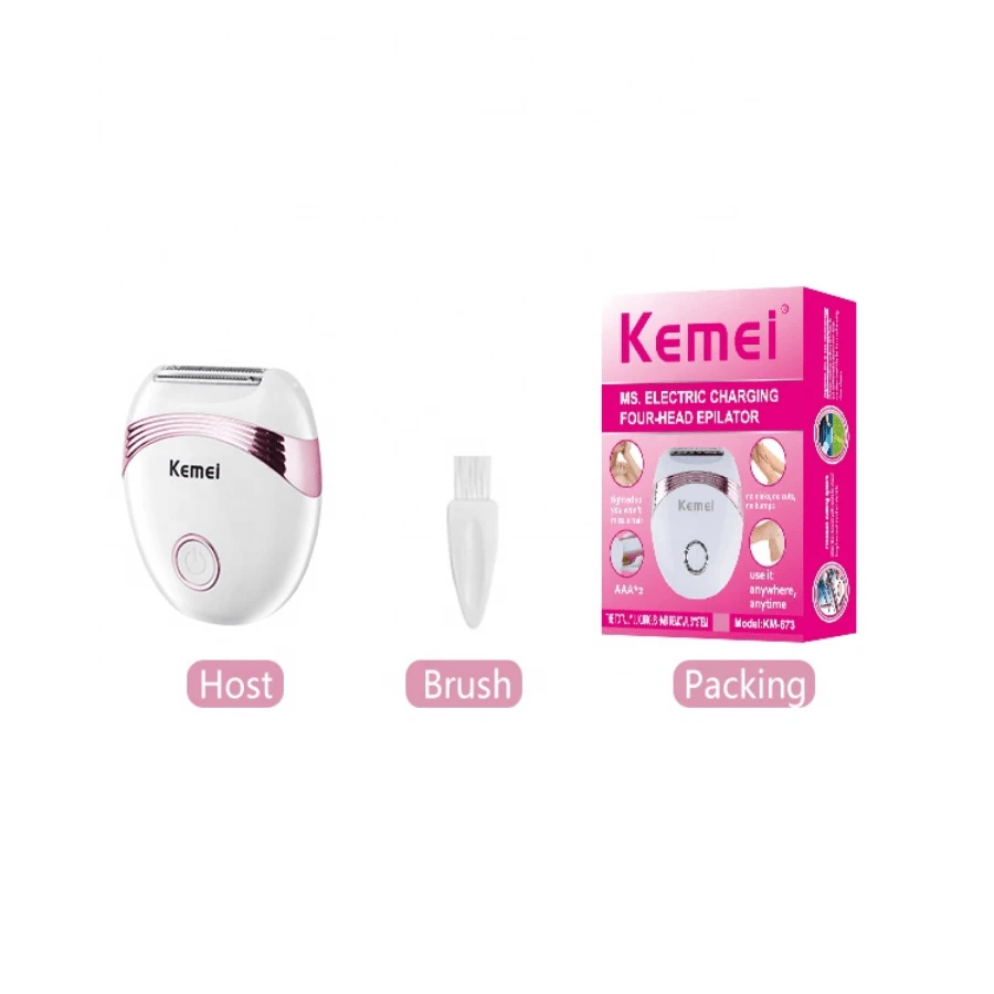 Body Face Leg Bikini Lip Depilator Hair Remover Kemei KM-673 Battery ...