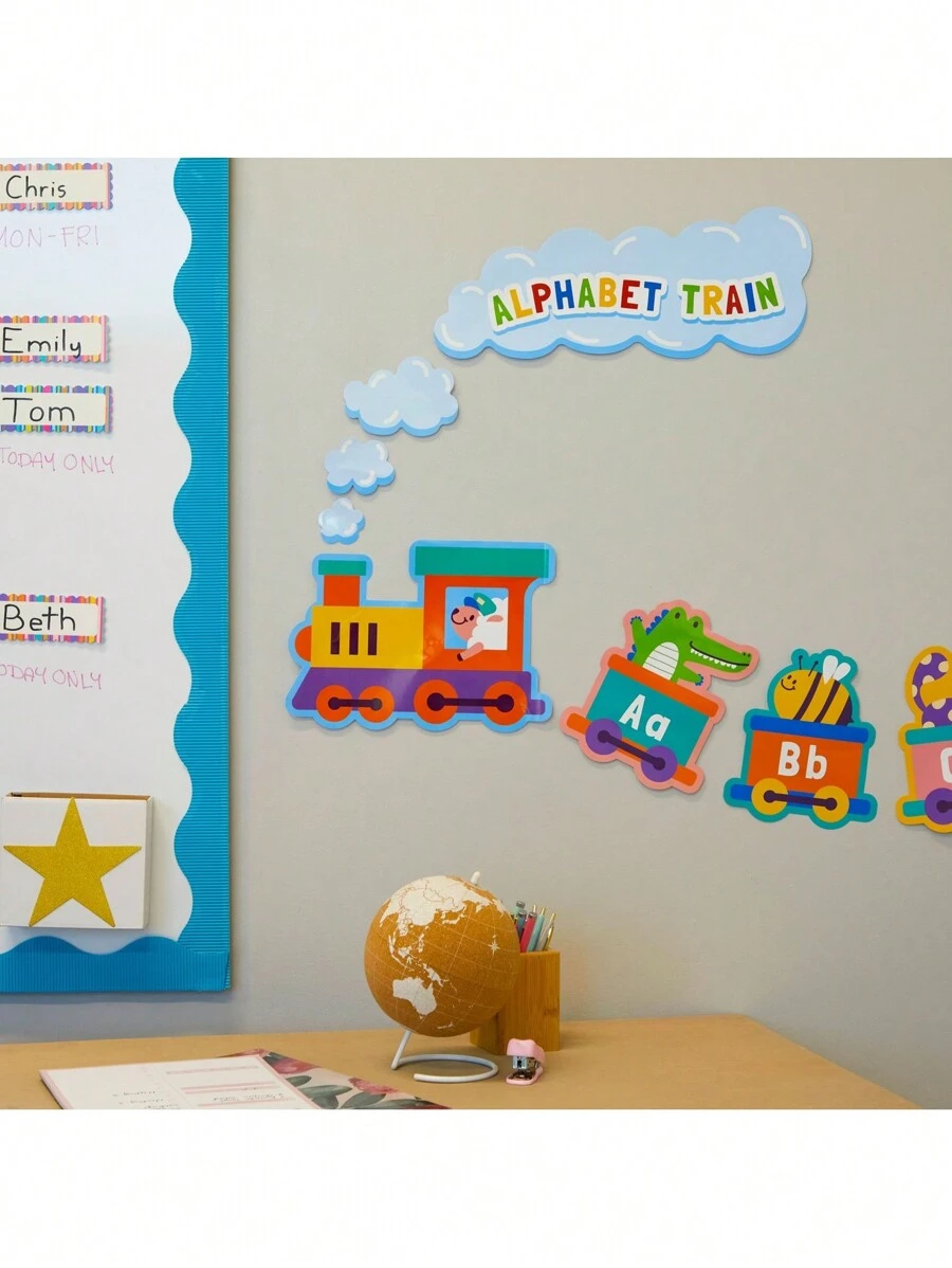 ABC Alphabet Train Bulletin Board Borders For Preschool Kindergarten ...