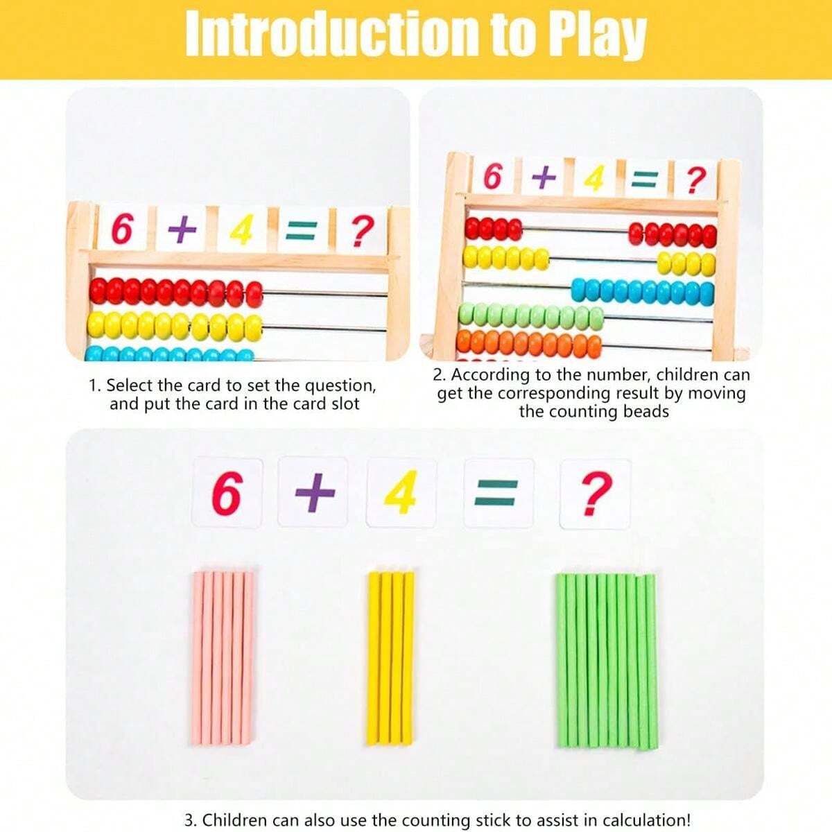 Montessori Math Toys Wooden Abacus Educational Counting Frames Toy ...