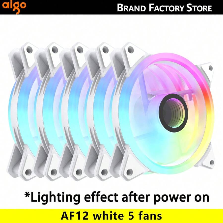 Aigo AF12 120mm Pc Computer Case Fan RGB Argb Heatsink Aura Sync Sata ...