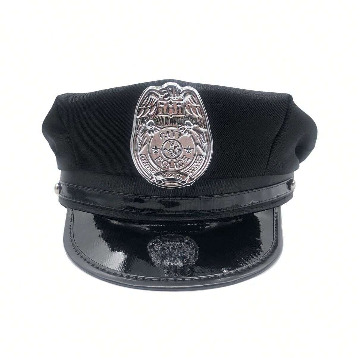 1-5 Pcs European And American Style Black Police Hat Adult Women Police ...