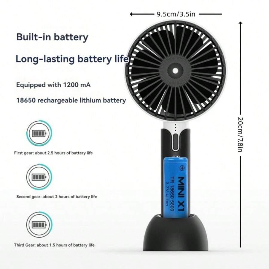 Mini Handheld Personal Portable Fan With 3 Speeds, Adjustable Angle ...
