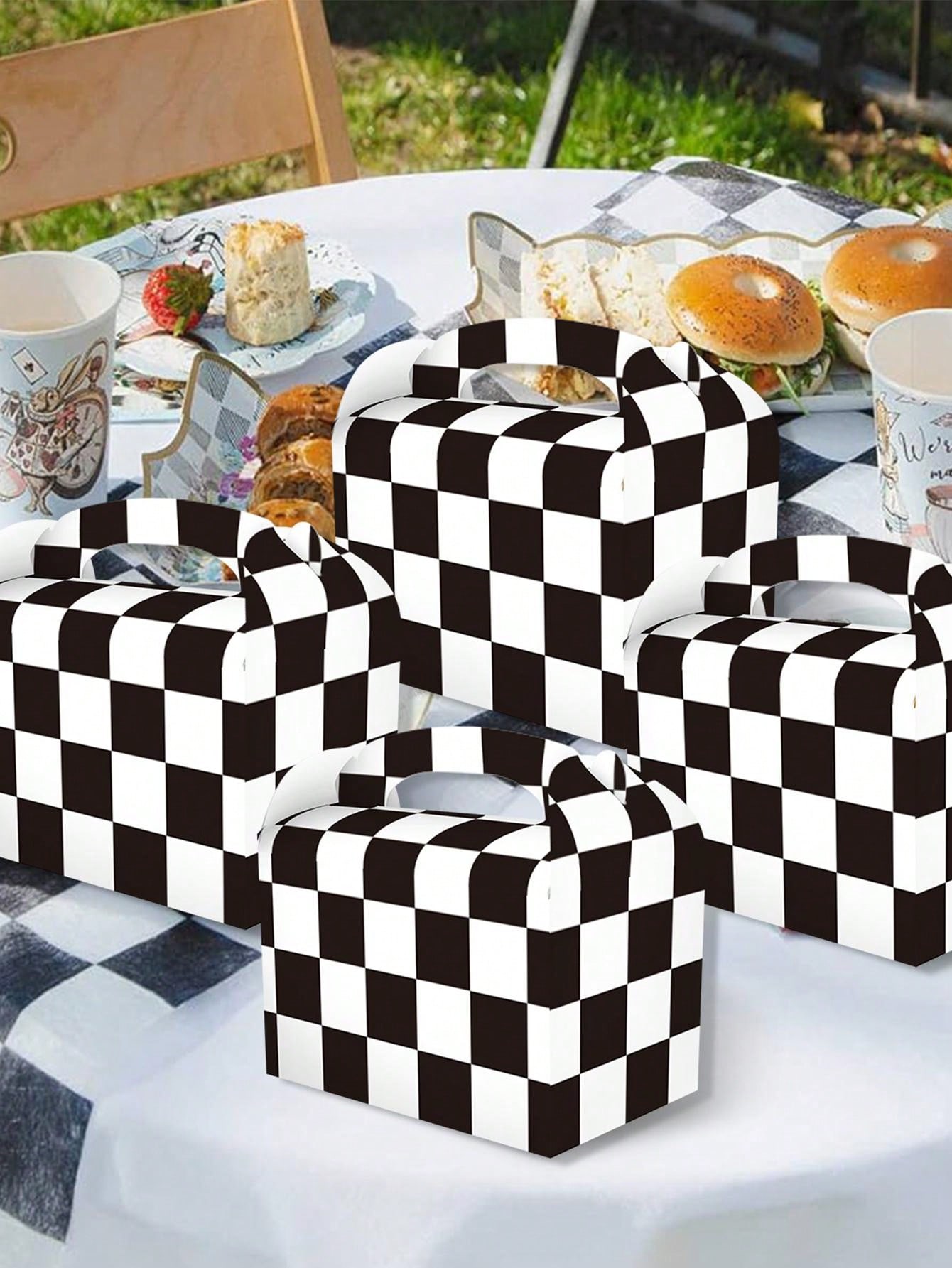 12 Pack Black And White Checker Racing Flag Pennant Treat Gift Paper ...