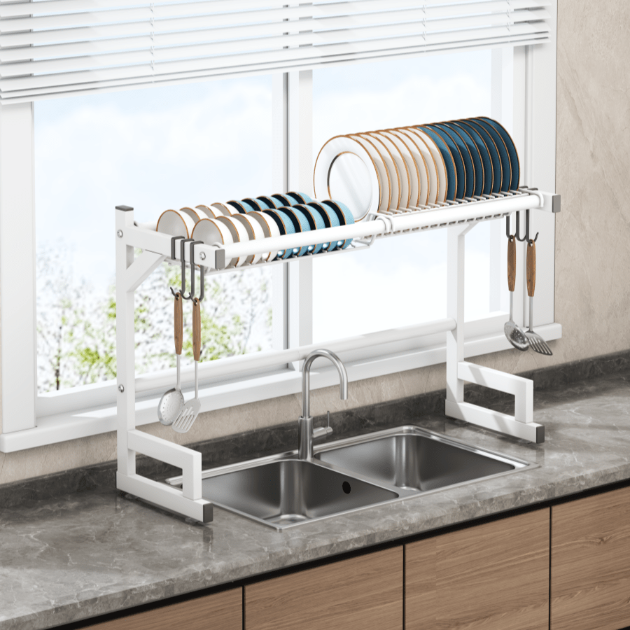 Kitchen Sink Dish Rack, Utensil Holder For Countertop, Plate Rack, Pot ...