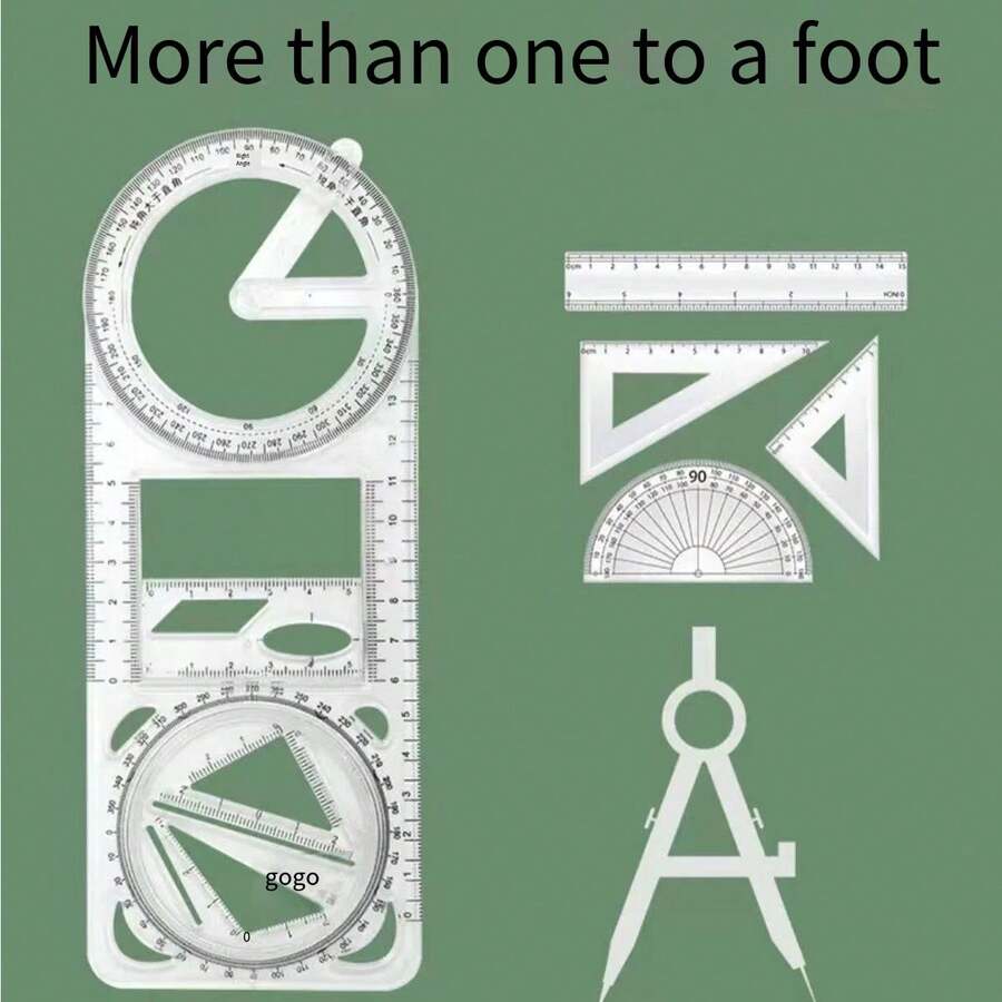 1pc Multifunctional Drawing Ruler For Elementary And Middle School Students, Protractor And ...