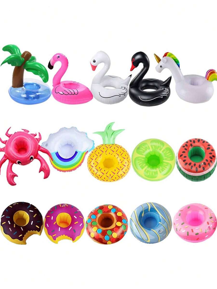 5pcs-Inflatable Swim Ring Drink Stand Floating Inflatable Cup Stand ...