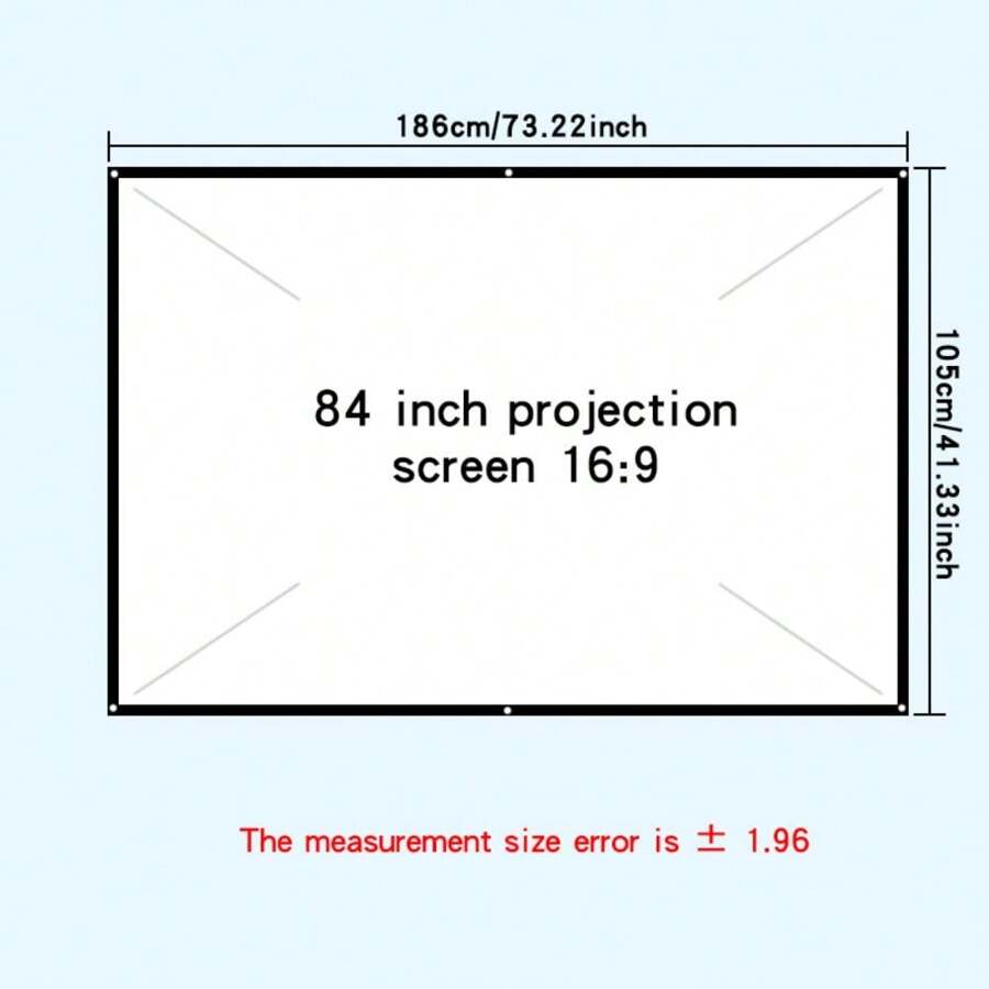 Ironable And Washable 84-Inch Soft Projector Screen, 186*105cm, Hole ...