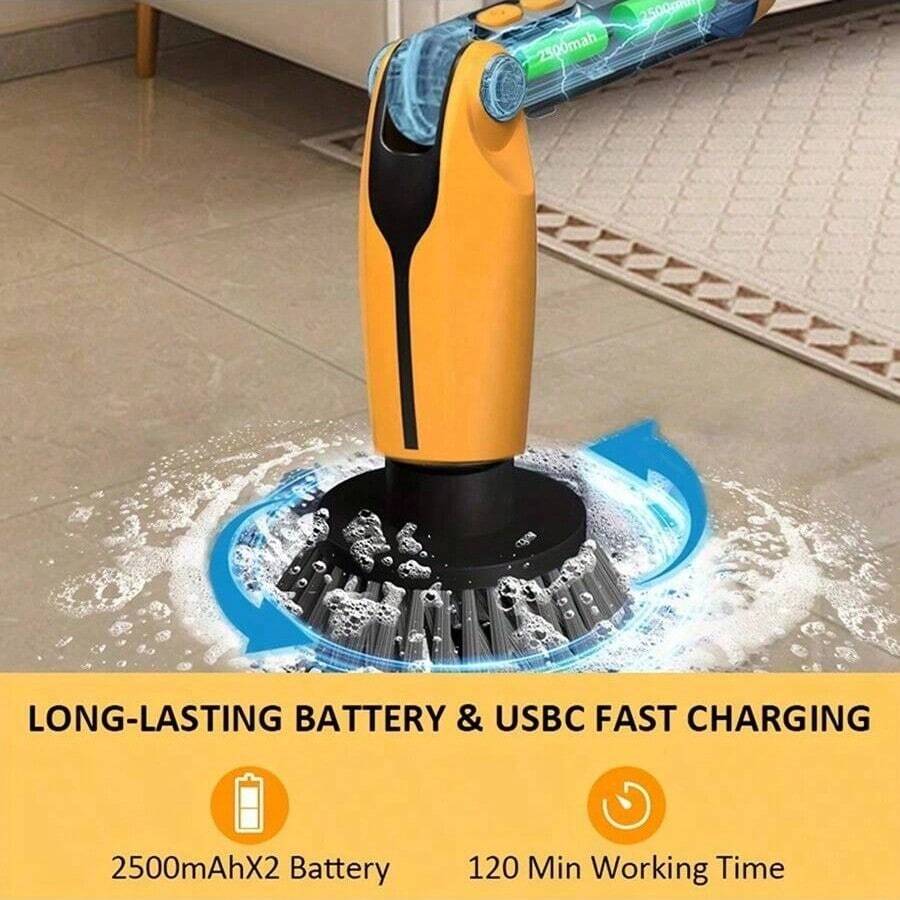 1 Set Electric Spin Scrubber, Cordless Cleaning Brush, Floor Scrubber ...