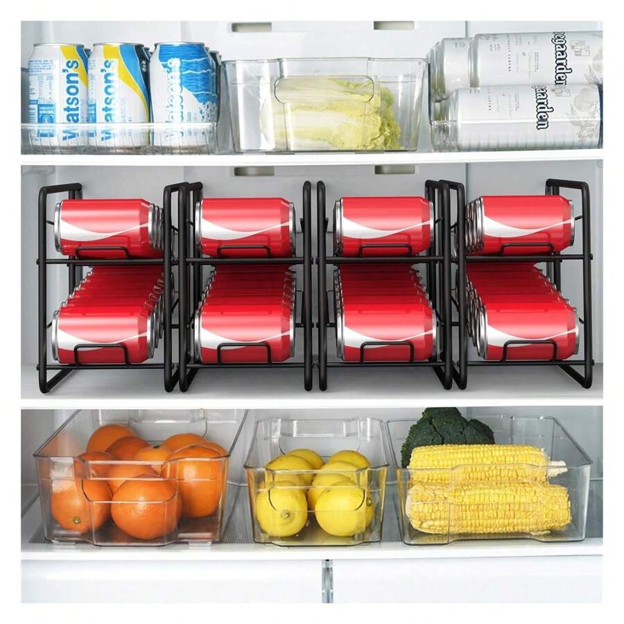 Debao 4 Pack Can Dispenser Rack, Stackable Can Storage Organizer Holder ...
