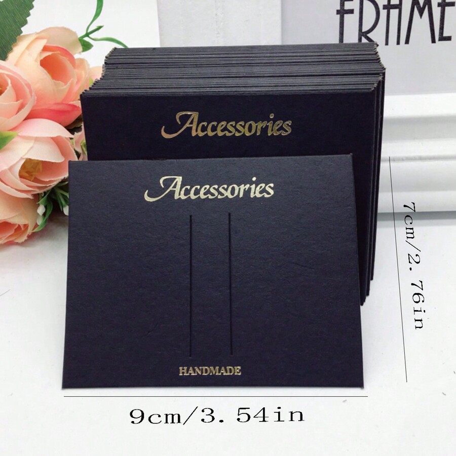 50pcs Black Card Hair Clip Packaging Paper Card With Gold Foil, Paper ...