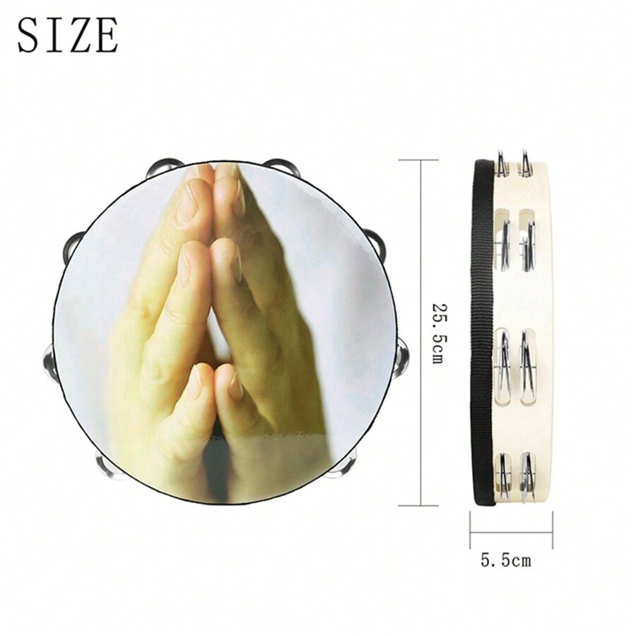 10 Inch Double Row Jingle Tambourine Handbell Clap Drum Bell Percussion ...