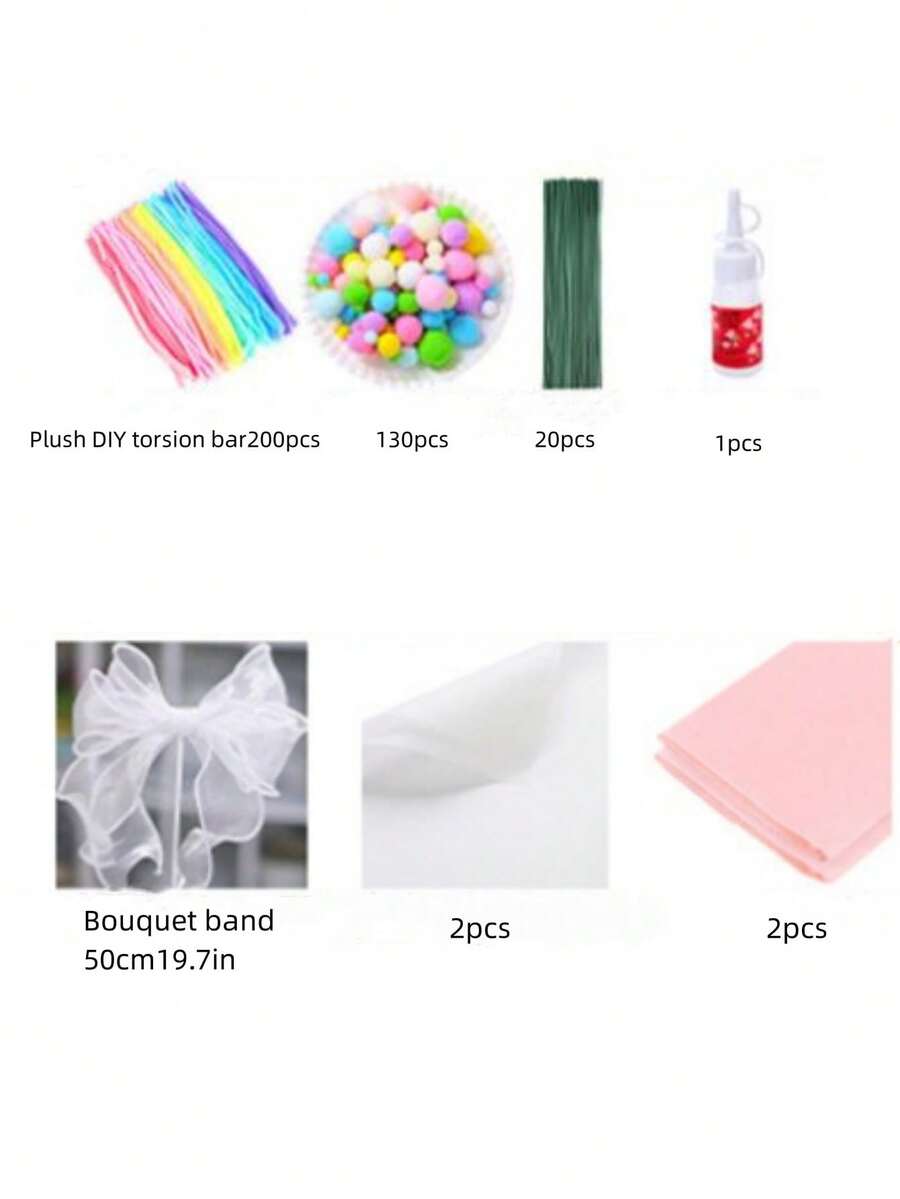 2 Sets Diy Chenille Stems Twister Flowers Bouquet Material Kit ...