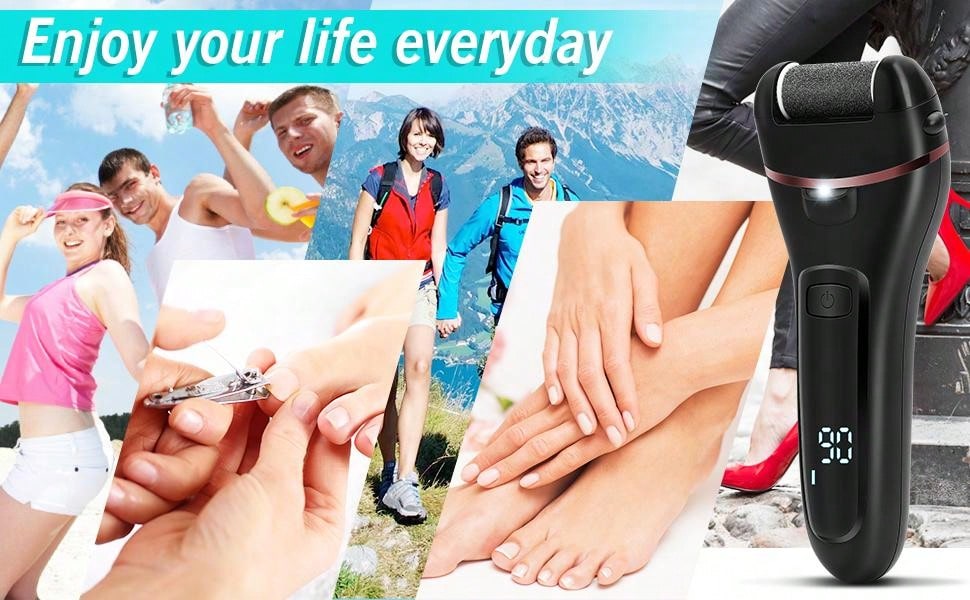 Electric Foot File & Callus Remover, 2 Speeds Electric Foot Scrubber ...