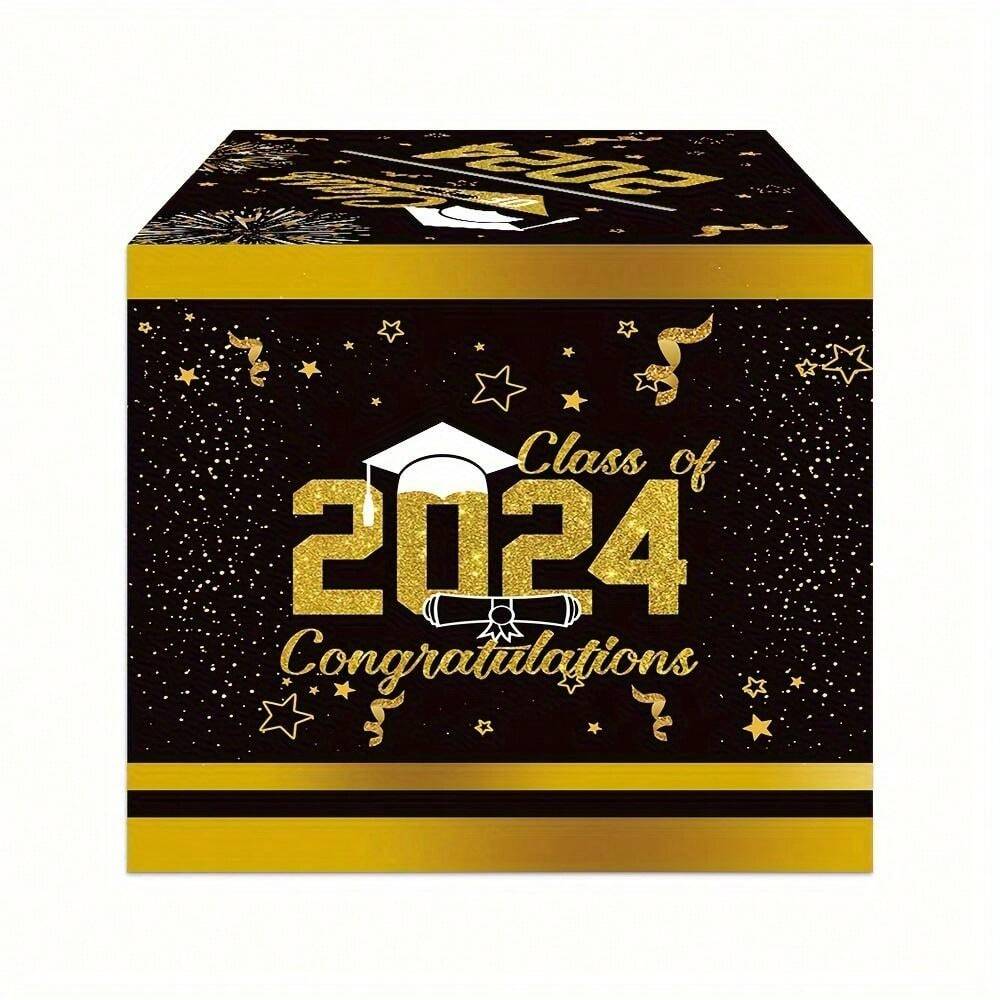 One Black Graduation Card Box, Congratulation Graduation Party ...