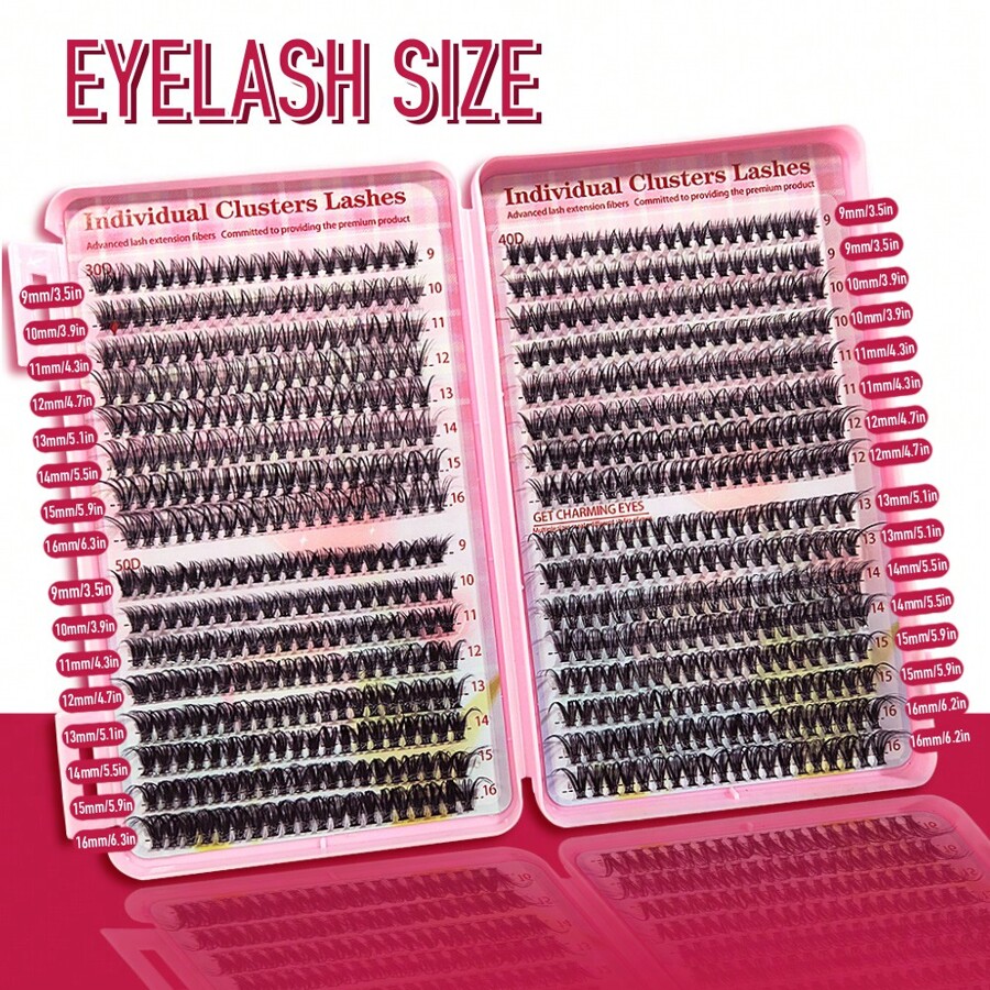 Black Ndividual Lash Clusters Eyelashes Extensions Kit 9-16mm 640pcs ...
