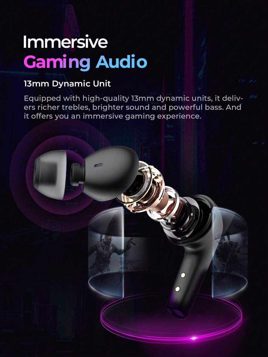 havit Auricular inalámbrico para juegos con micrófono ENC de latencia ultra baja de 18 ms, modo ...