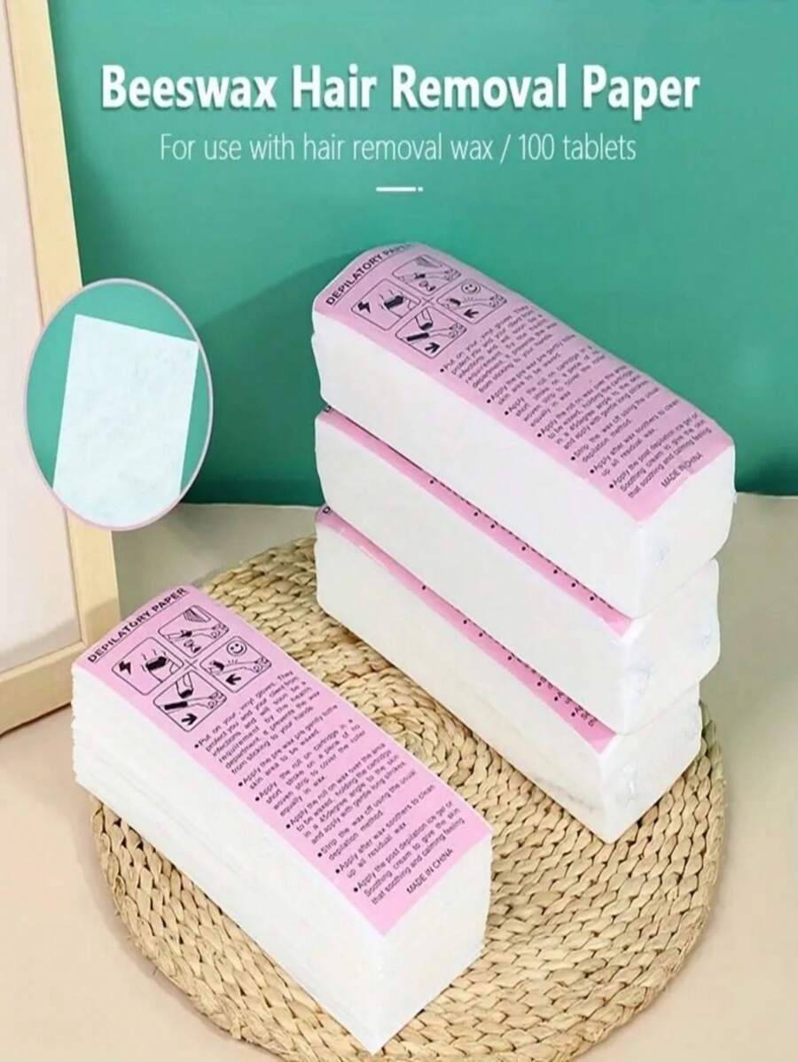 50/100 Pcs Disposable Wax Strips - Painless Hair Removal For Face ...