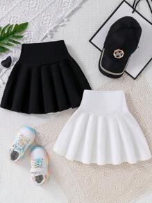 Tween Girl Two-Piece Set Of Loose Retro High-Waisted A-Line Skirts ...
