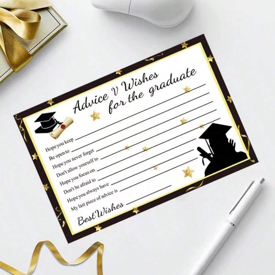 Graduation Cards 2024 Pack - 10 Pack Gold Foil And Envelopes - Bulk ...
