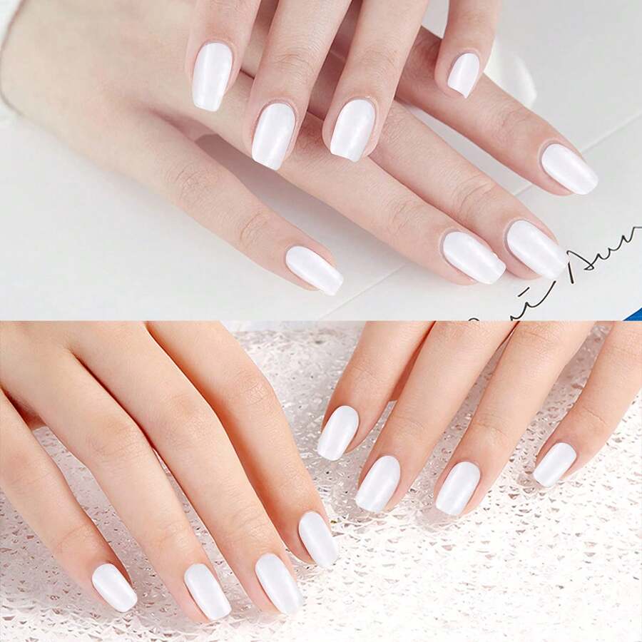 20pcs Half-Cured Nail Polish Stickers With Uv Gel, For Both Full & Half ...