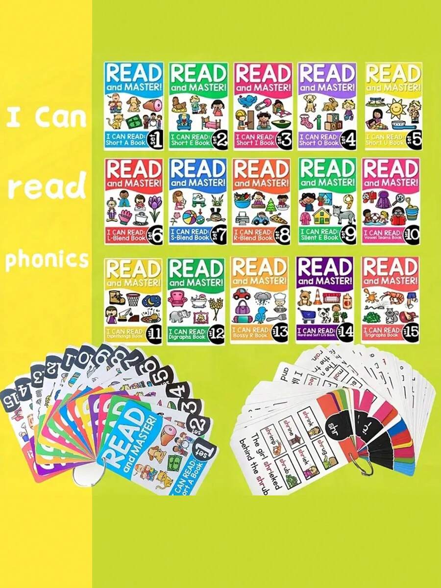 67pcs (112 Content) Waterproof Natural Phonics English Learning Flash ...